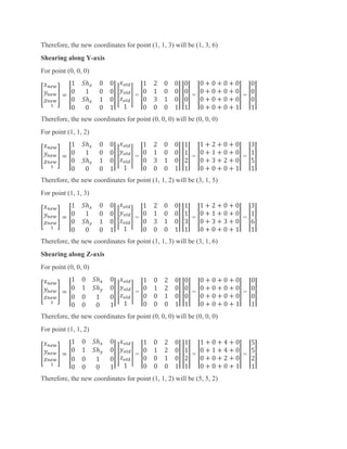3D Transformation in Computer Graphics | PDF