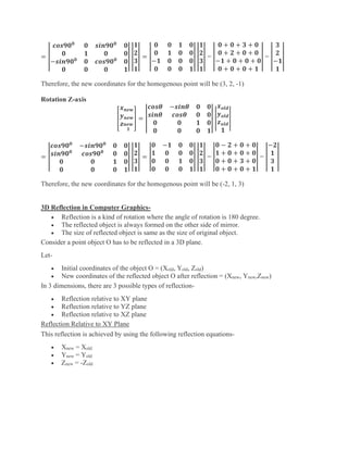 3D Transformation in Computer Graphics | PDF
