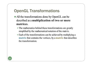 Computer Graphics Three-Dimensional Geometric Transformations | PPT
