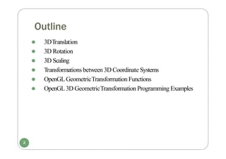 Computer Graphics Three-Dimensional Geometric Transformations | PPT