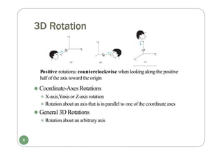 Computer Graphics Three-Dimensional Geometric Transformations | PPT