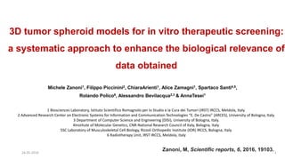 3D tumor spheroid models for in vitro therapeutic screening: a ...