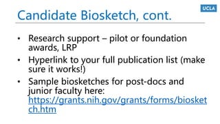 Writing the NIH K Award – Candidate Information and Career Development ...