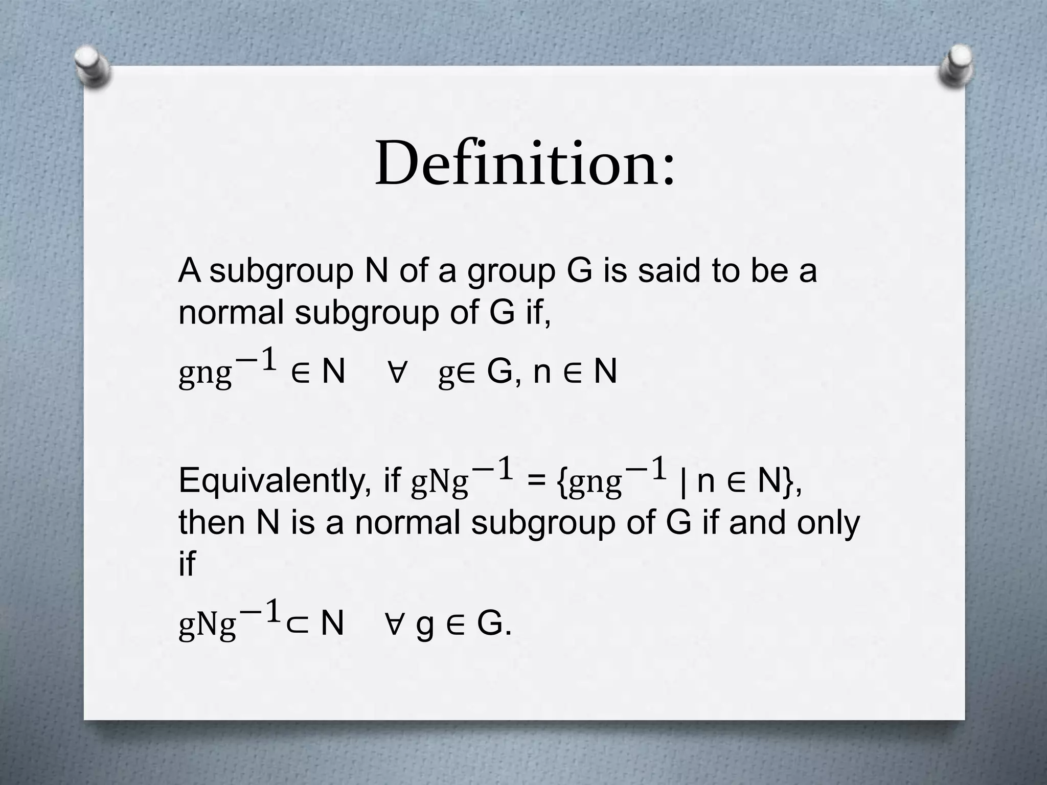 Normal Subgroups Group Theory Pptx Physics Science