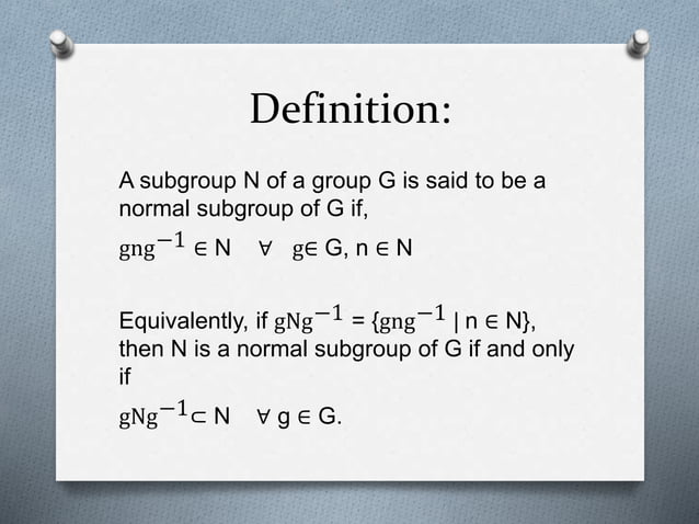 Normal subgroups- Group theory | PPTX | Physics | Science