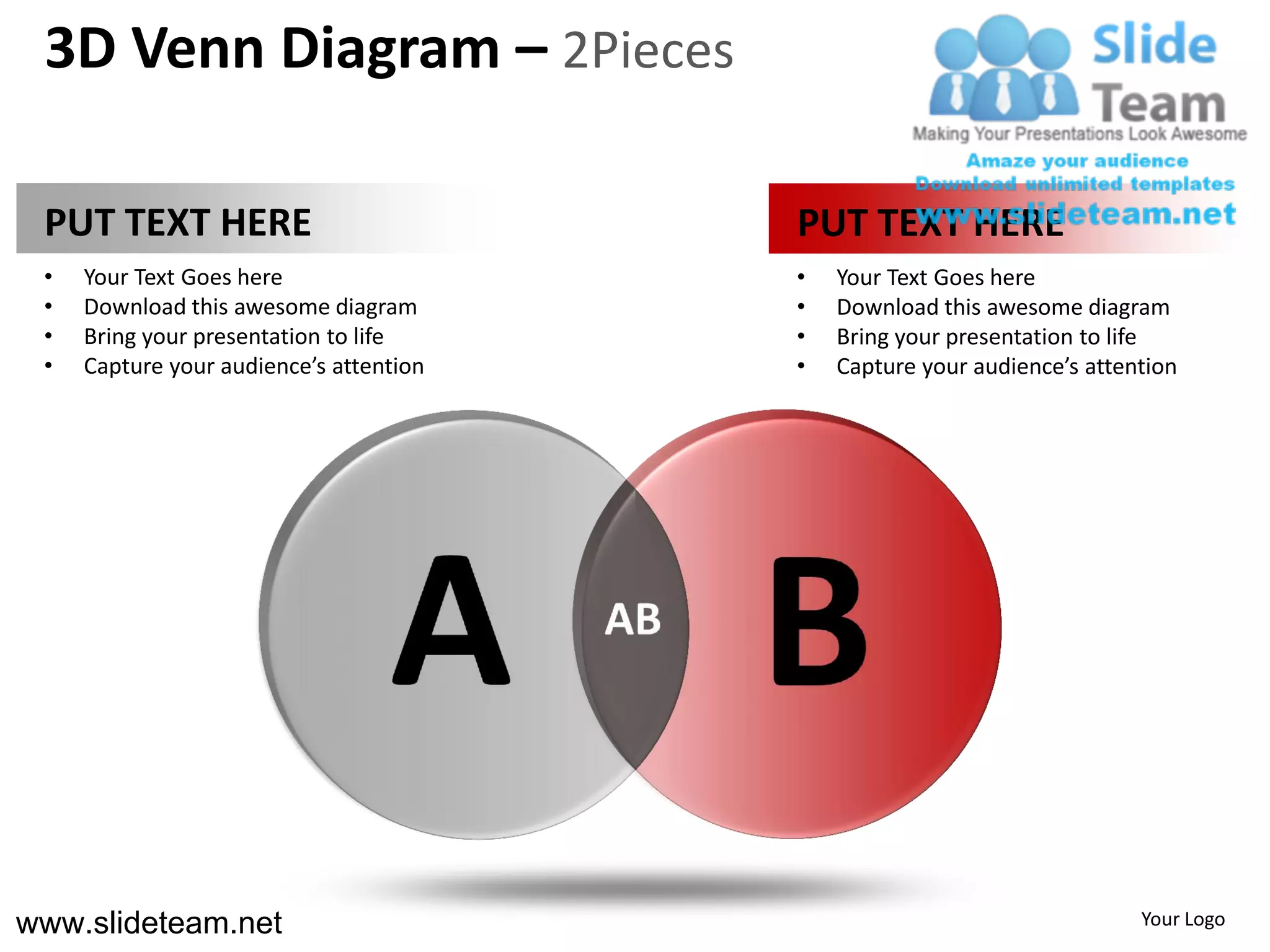 3d venn diagram 2 and 3 powerpoint presentation slides. | PDF
