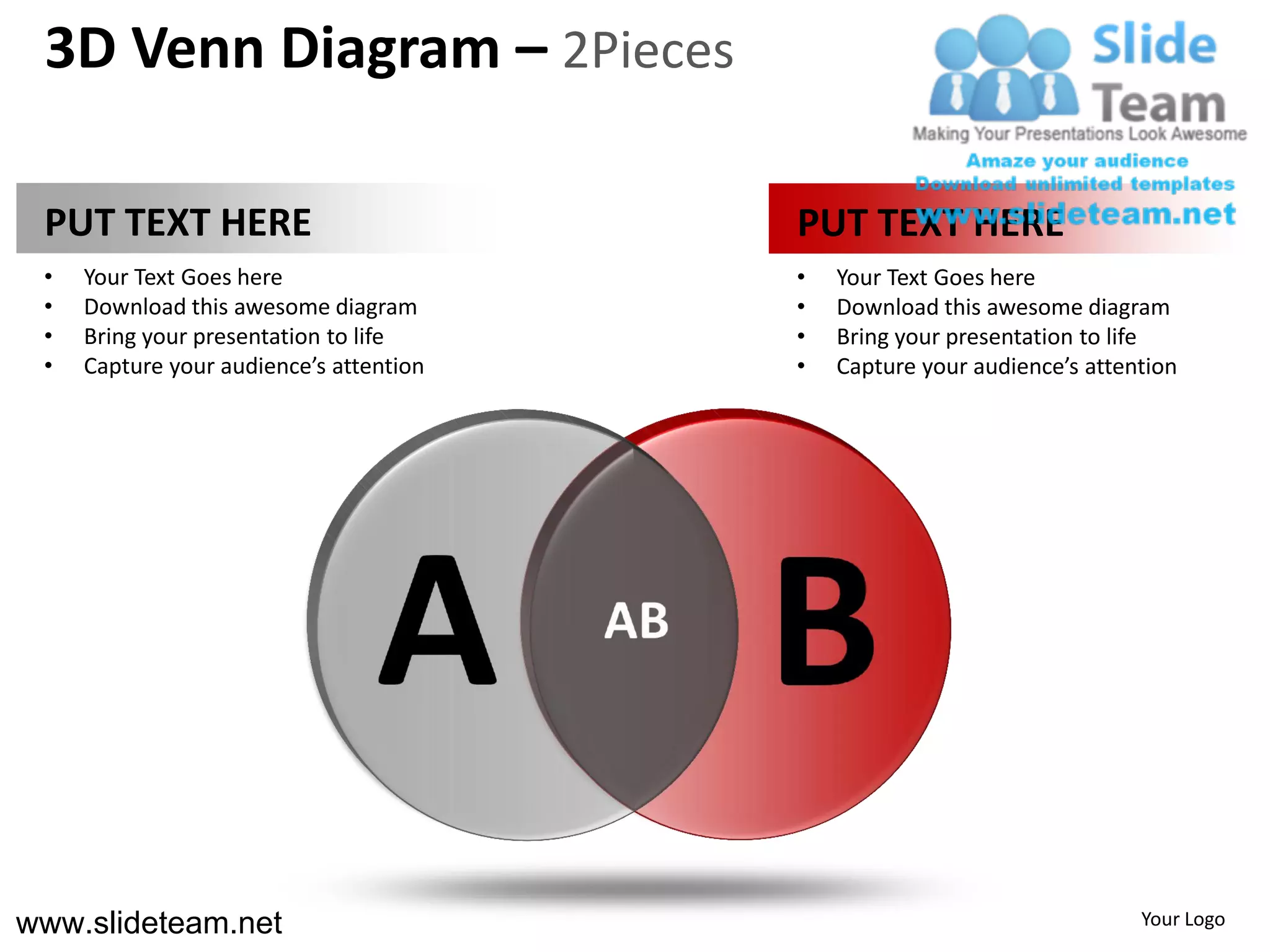 3d venn diagram 2 and 3 powerpoint presentation slides. | PDF ...