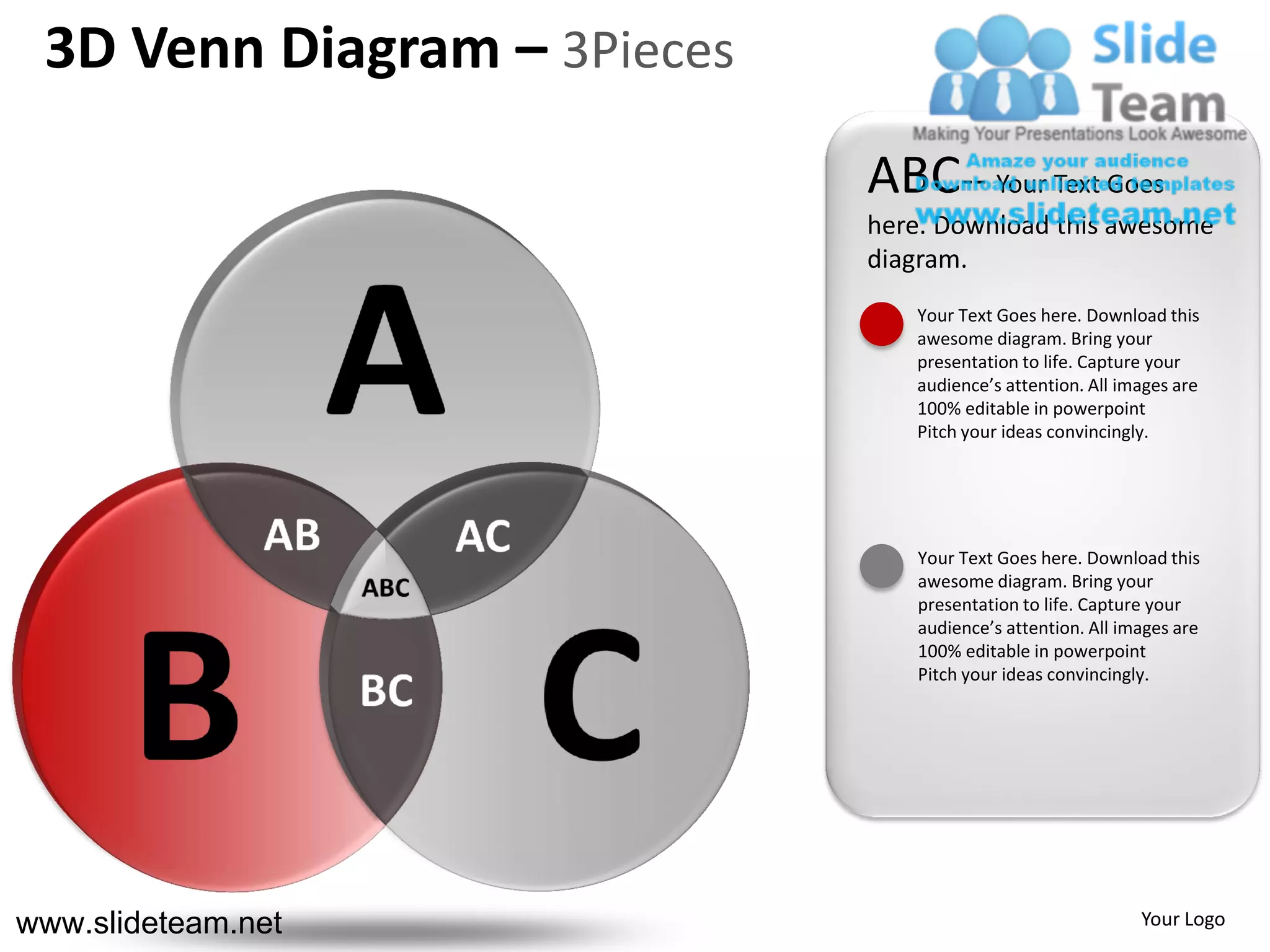3d venn diagram 2 and 3 powerpoint presentation slides. | PDF
