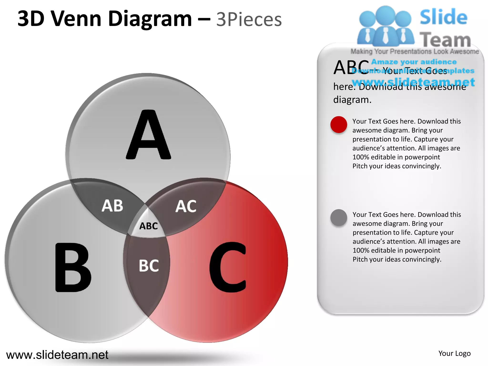 3d venn diagram 2 and 3 powerpoint presentation slides. | PDF
