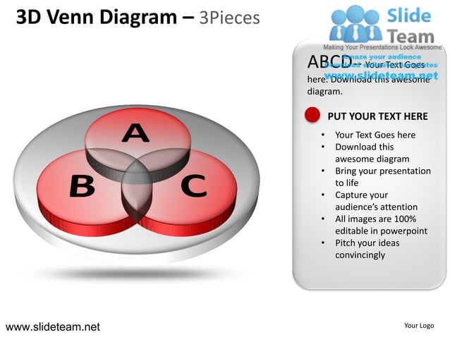 3d venn diagram 2 and 3 powerpoint presentation slides. | PPT