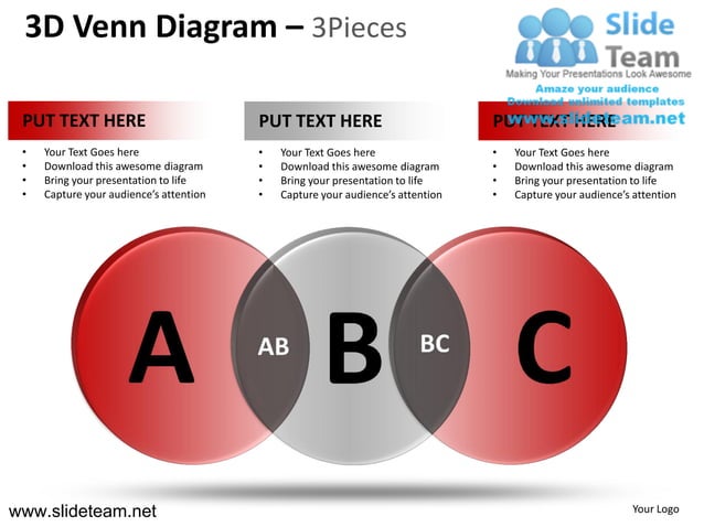 3d venn diagram 2 and 3 powerpoint presentation slides. | PPT