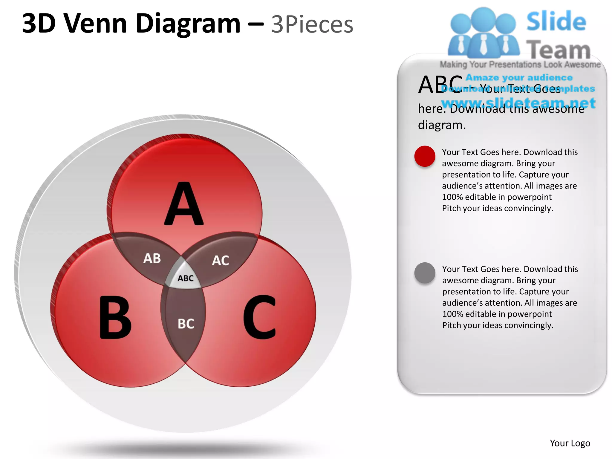 3d venn diagram 2 and 3 powerpoint presentation slides ppt templates | PPT