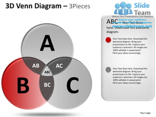 3d venn diagram 2 and 3 powerpoint presentation slides ppt templates | PPT