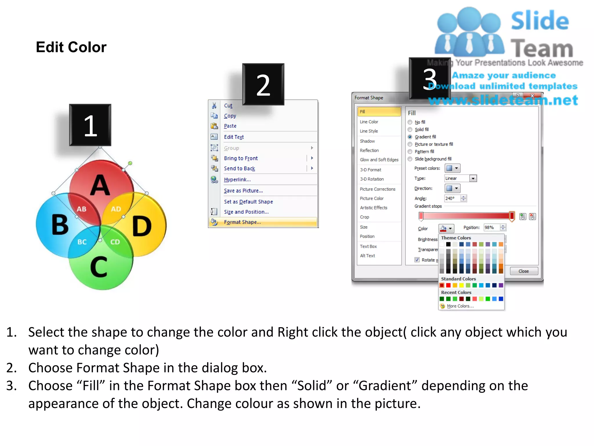 3d venn diagram 4 pieces powerpoint presentation slides ppt templates ...