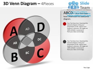 3d venn diagram 4 pieces powerpoint presentation slides ppt templates ...