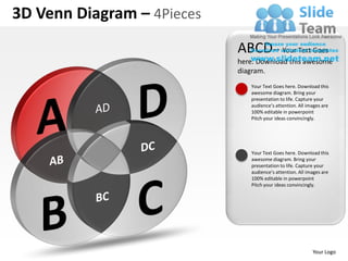 3d venn diagram 4 pieces powerpoint presentation slides ppt templates ...
