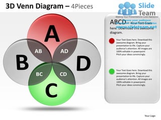 3d venn diagram 4 pieces powerpoint presentation slides ppt templates | PDF
