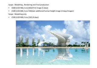 3 D Visualisation Service price list | PPT