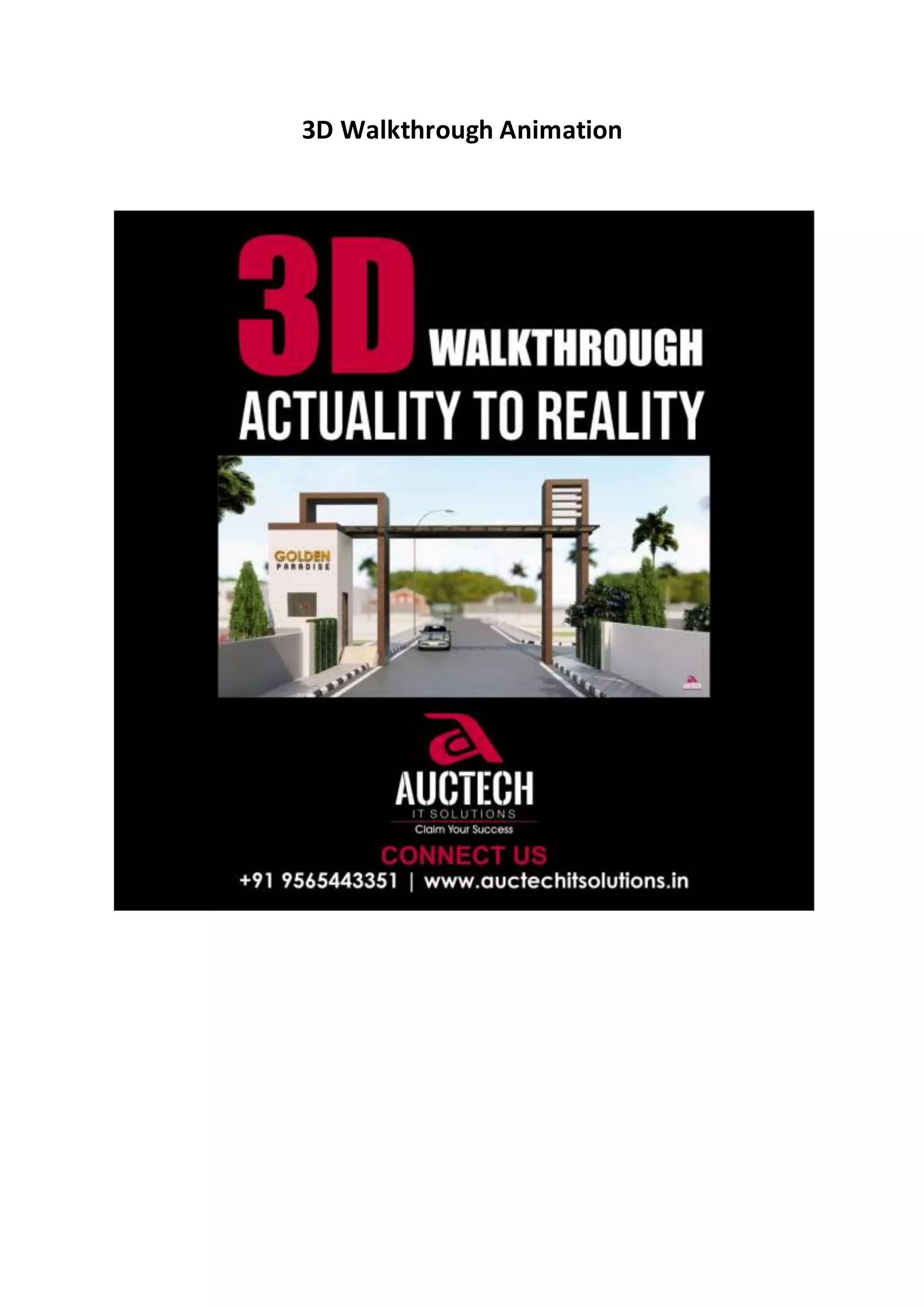3 d walkthrough animation auctech | PDF