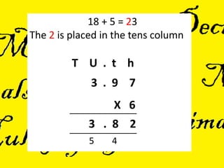 Multiplying Decimals (3 Digit by 1 Digit) | PPTX