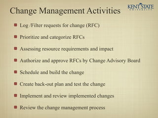 ITIL v3 overview from Kent State University | PPT