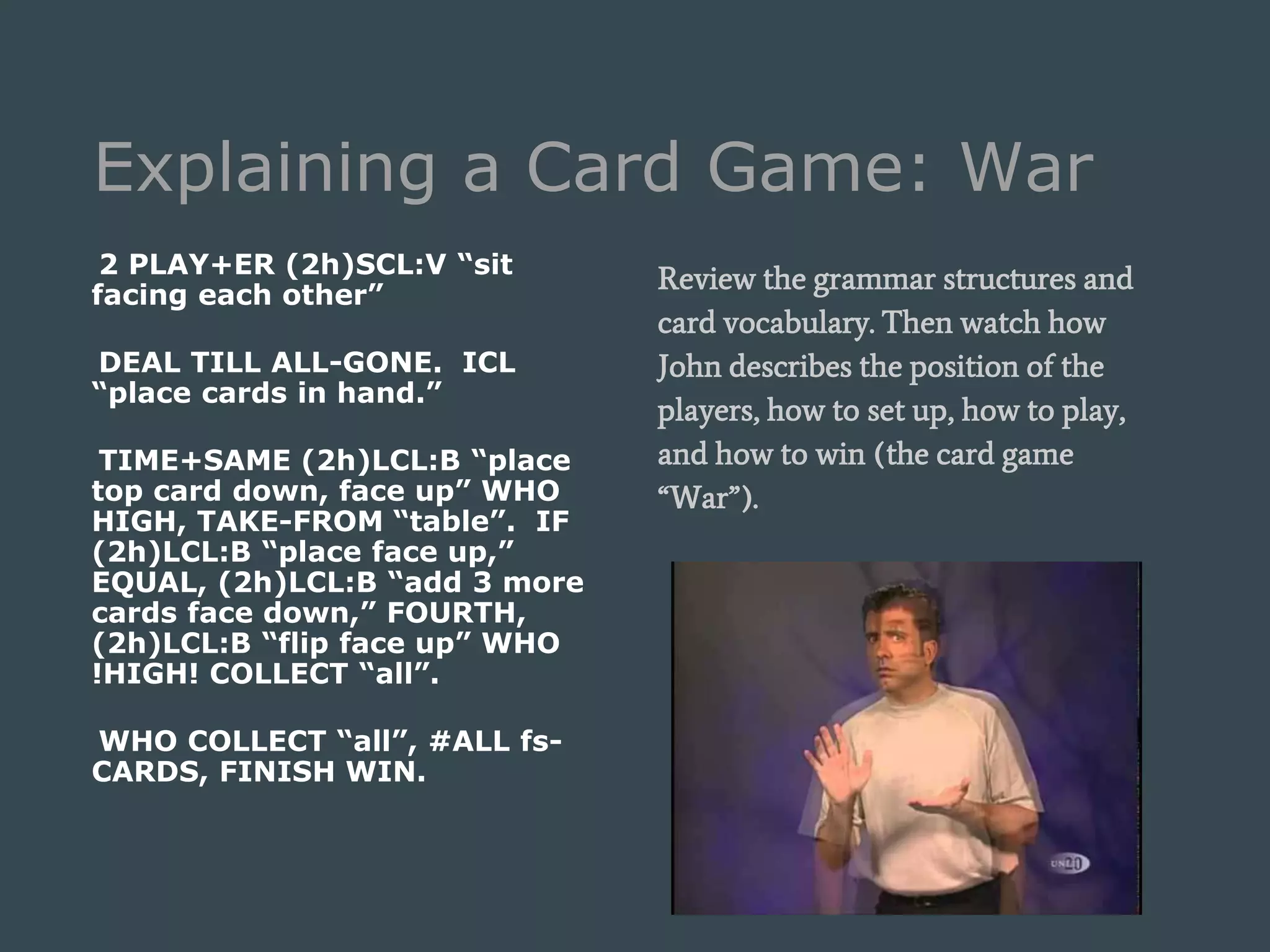 3e. Explaining Rules - Card Games and Group Games | PPTX