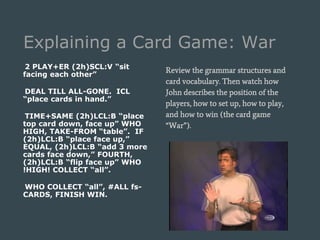 3e. Explaining Rules - Card Games and Group Games | PPTX