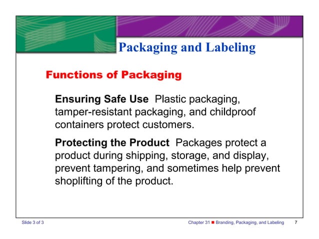 Marketing Essentials - Packaging and Labeling - 3E | PPT | Free Download