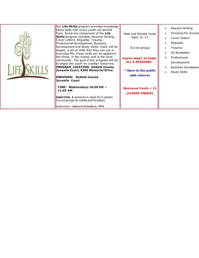 Life Skills program | DOCX