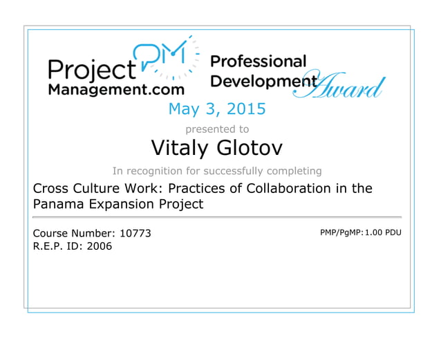 Certificate Cross Culture Work Practices of Collaboration | PPT