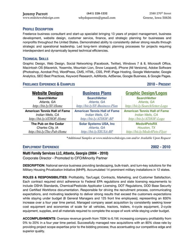 Jeremy Parrott Resume June 2015 | PDF