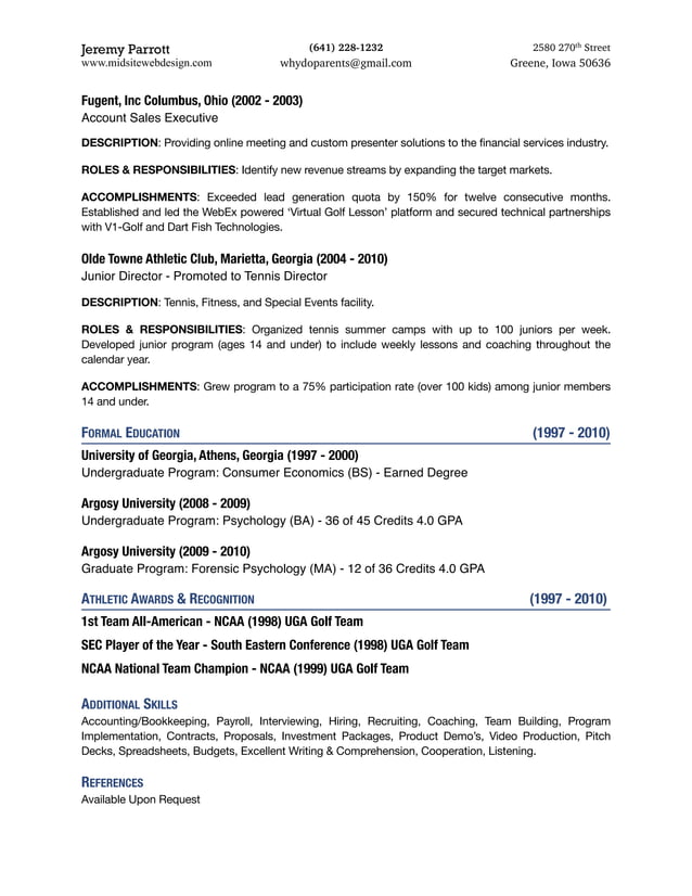 Jeremy Parrott Resume June 2015 | PDF