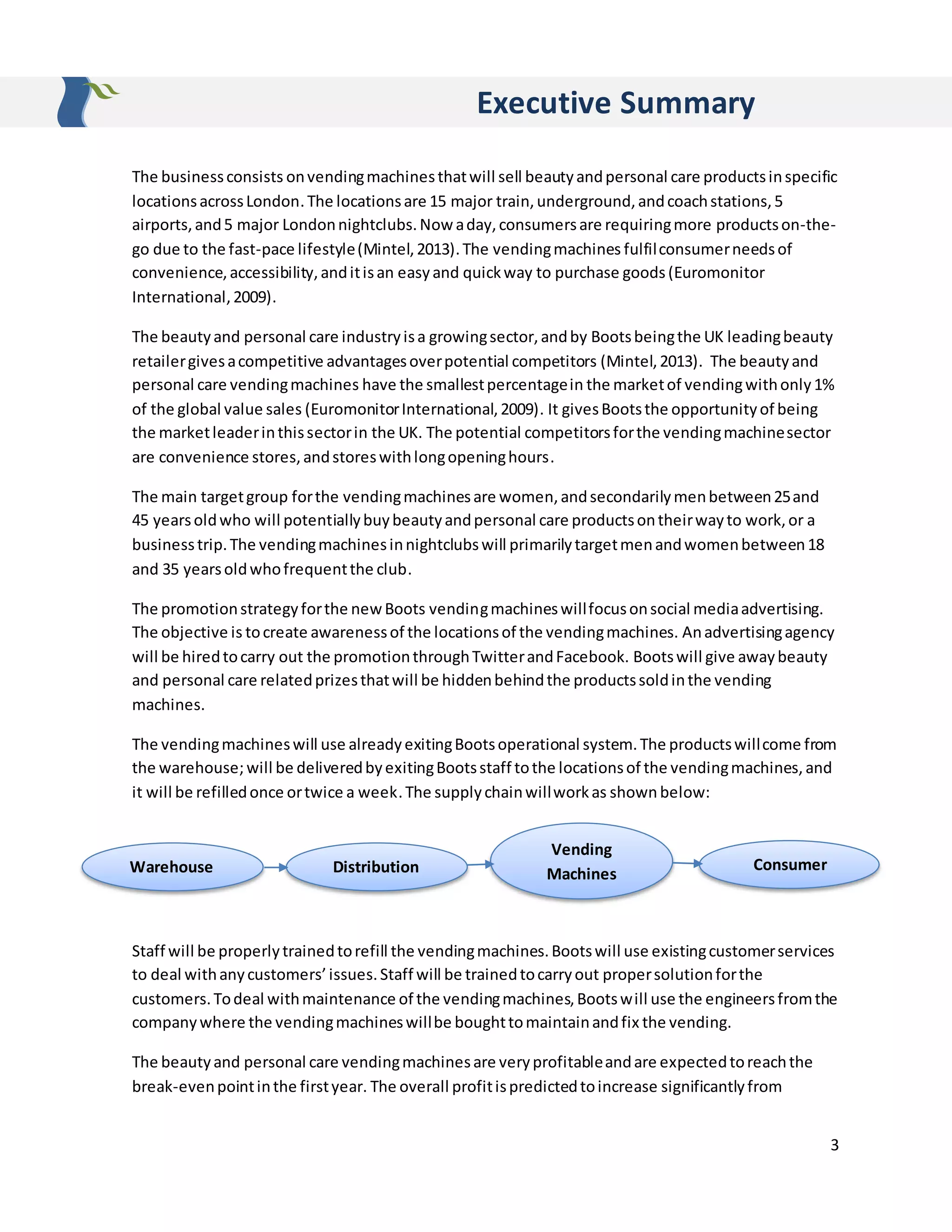 Vending Machines proposal | DOCX