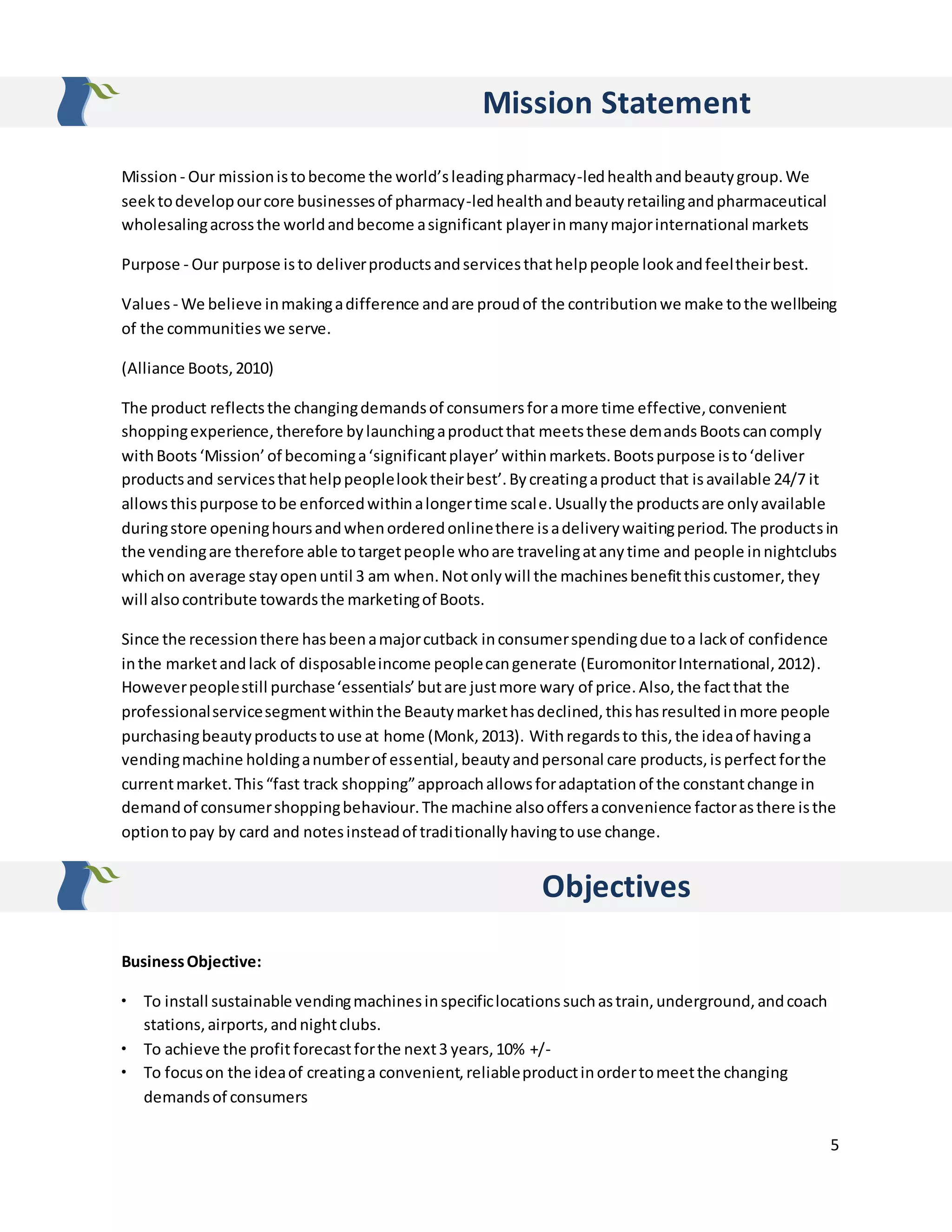 Vending Machines proposal | DOCX