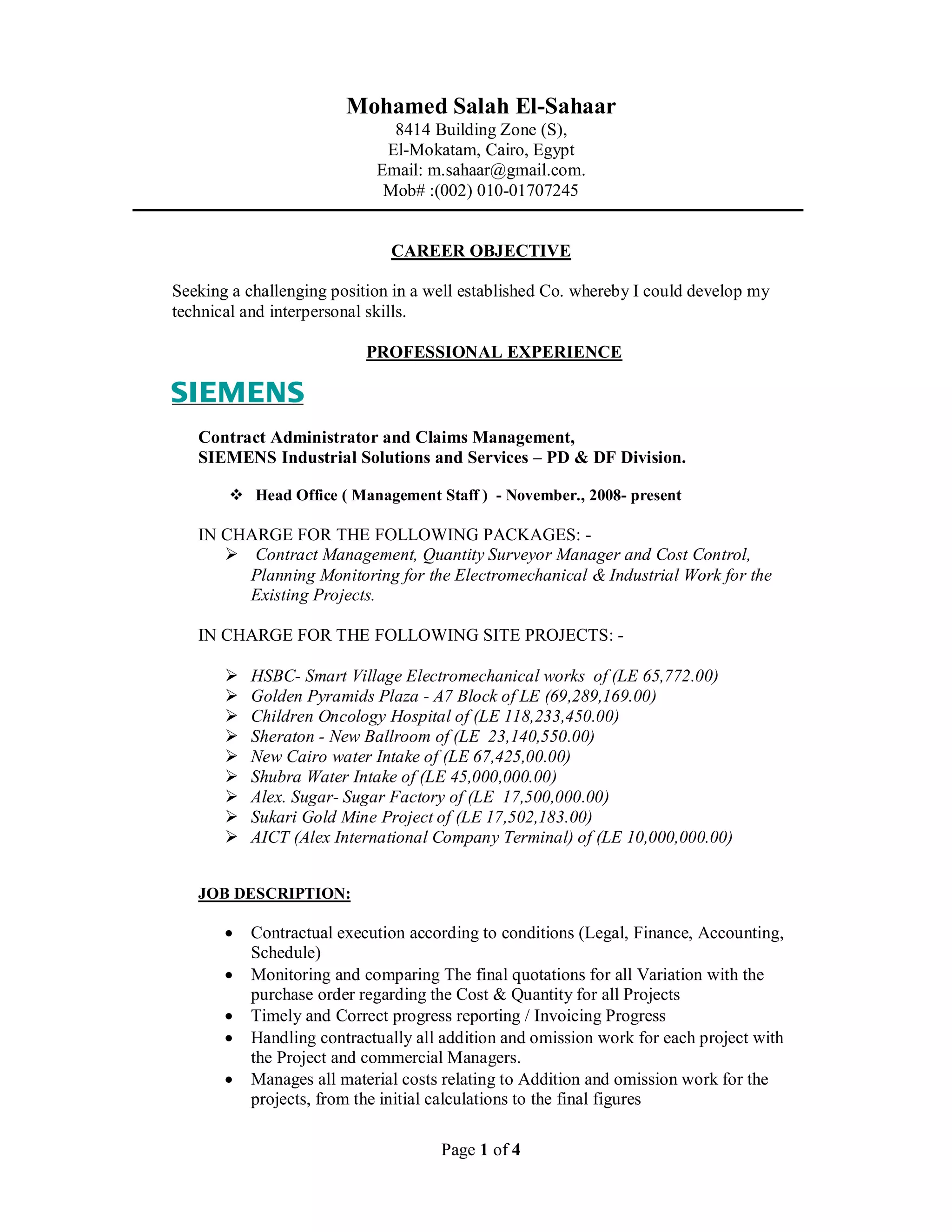 M Sahar CV-Updated | PDF