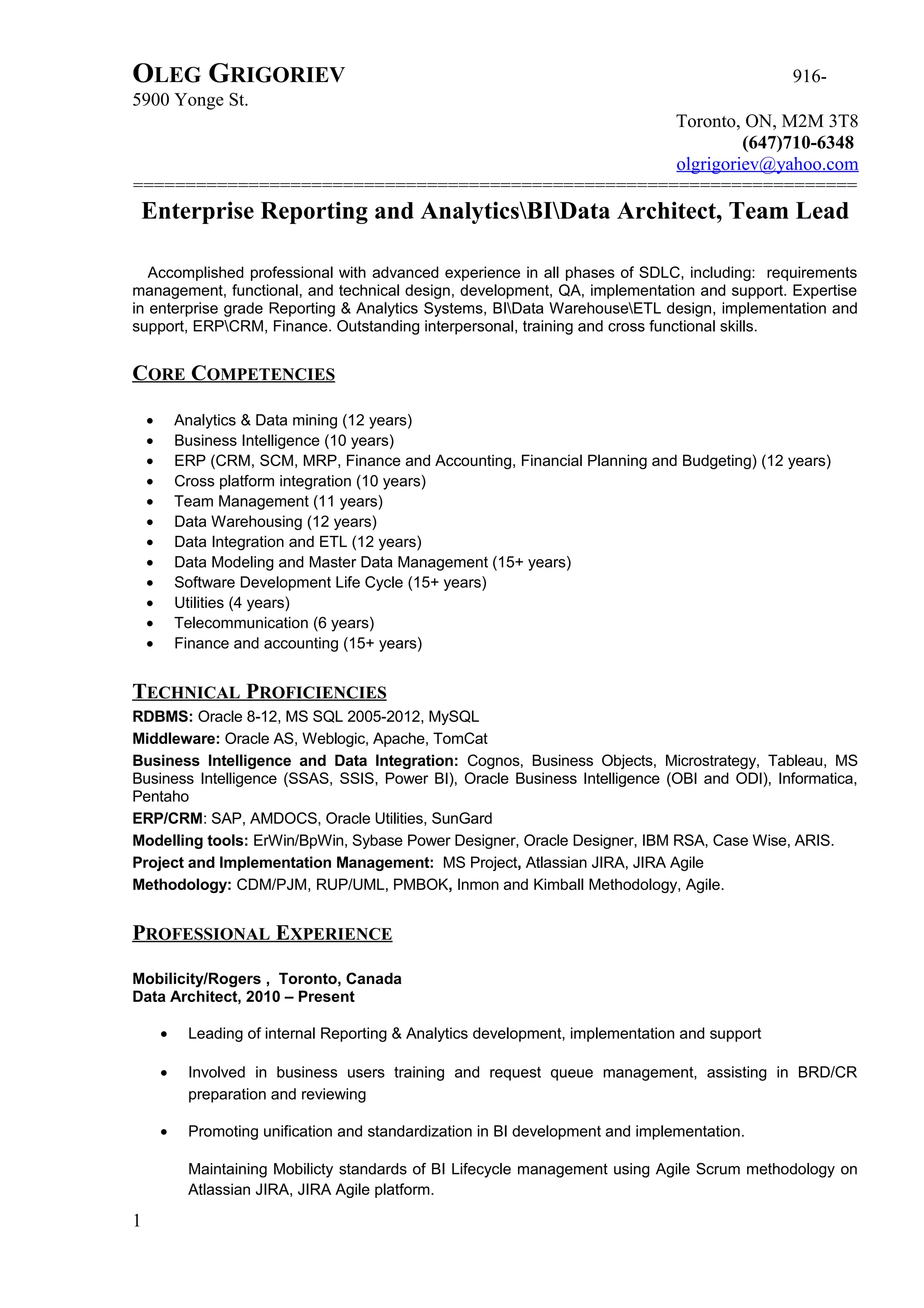 Oleg Grigoriev Resume | PDF