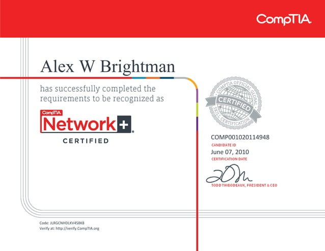 CompTIA Network+ (2009 edition) certificate | PPT