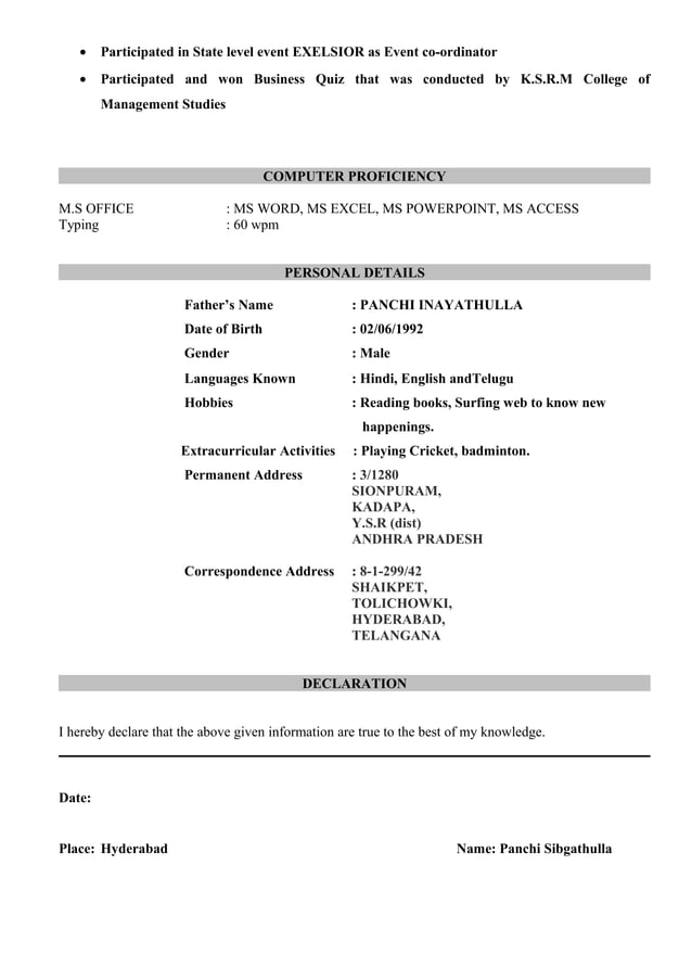 Resume (1) | DOC | Business Accounting & Finance | Business