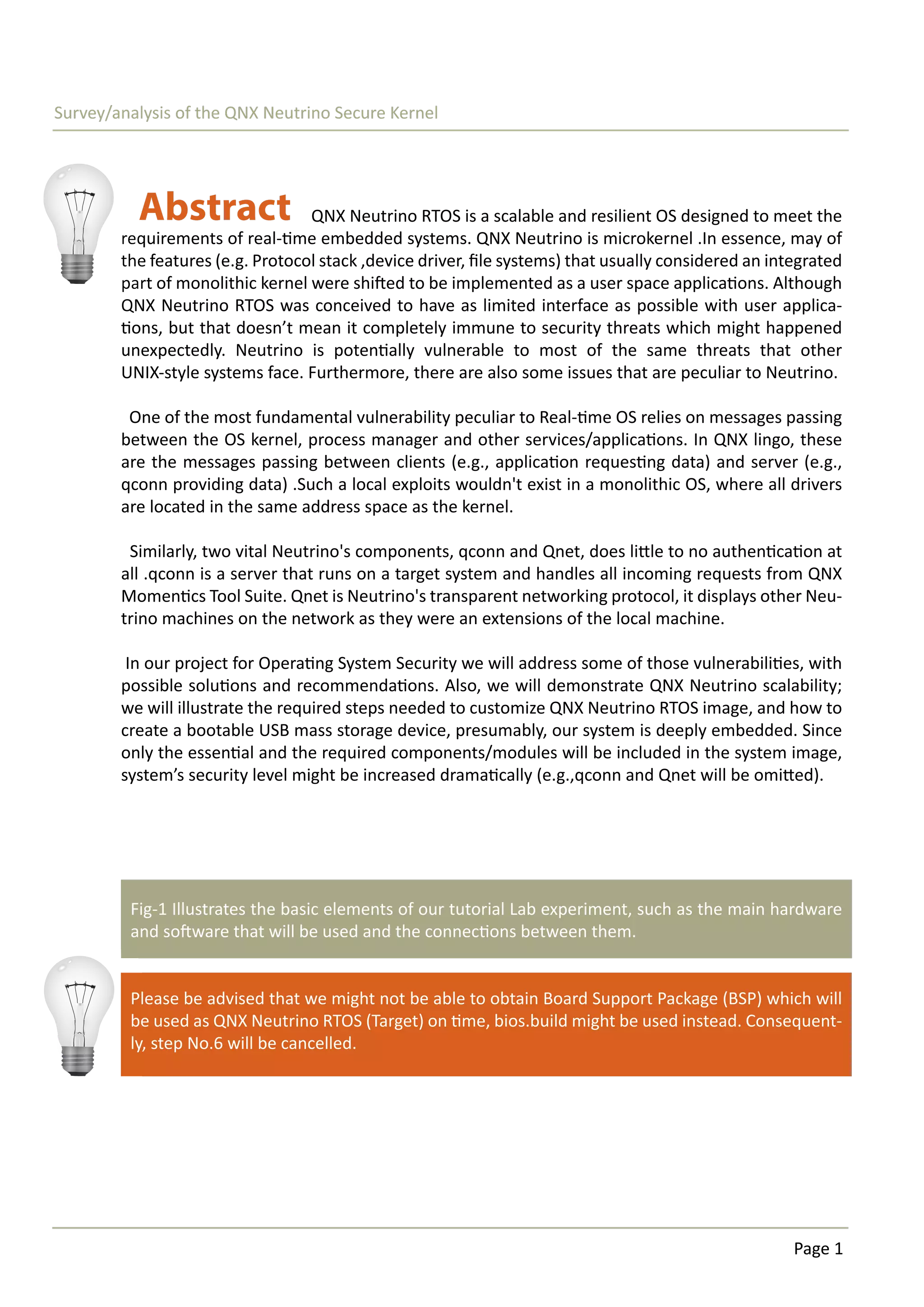 Survey/analysis of the QNX Neutrino Secure Kernel | PDF