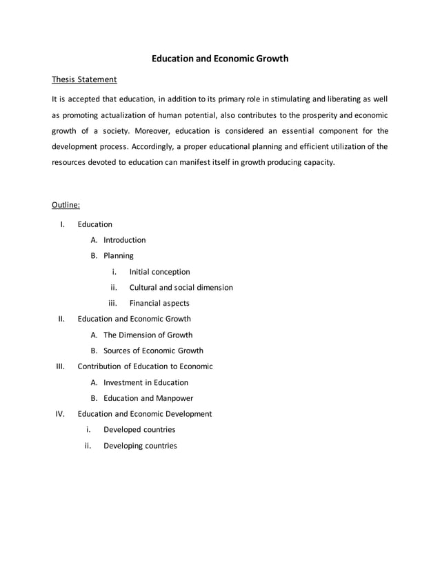Education and Economic Growth | PDF