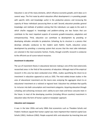 Education and Economic Growth | DOCX