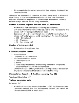 EHR Training Plan | DOCX