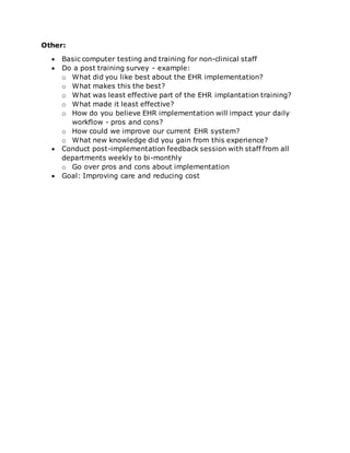 EHR Training Plan | DOCX