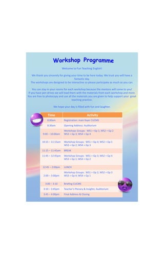 Fun teaching English Workshop Brochure - 1 | PDF