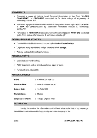 CHANAKYA PEETA_3Years Exp | DOCX