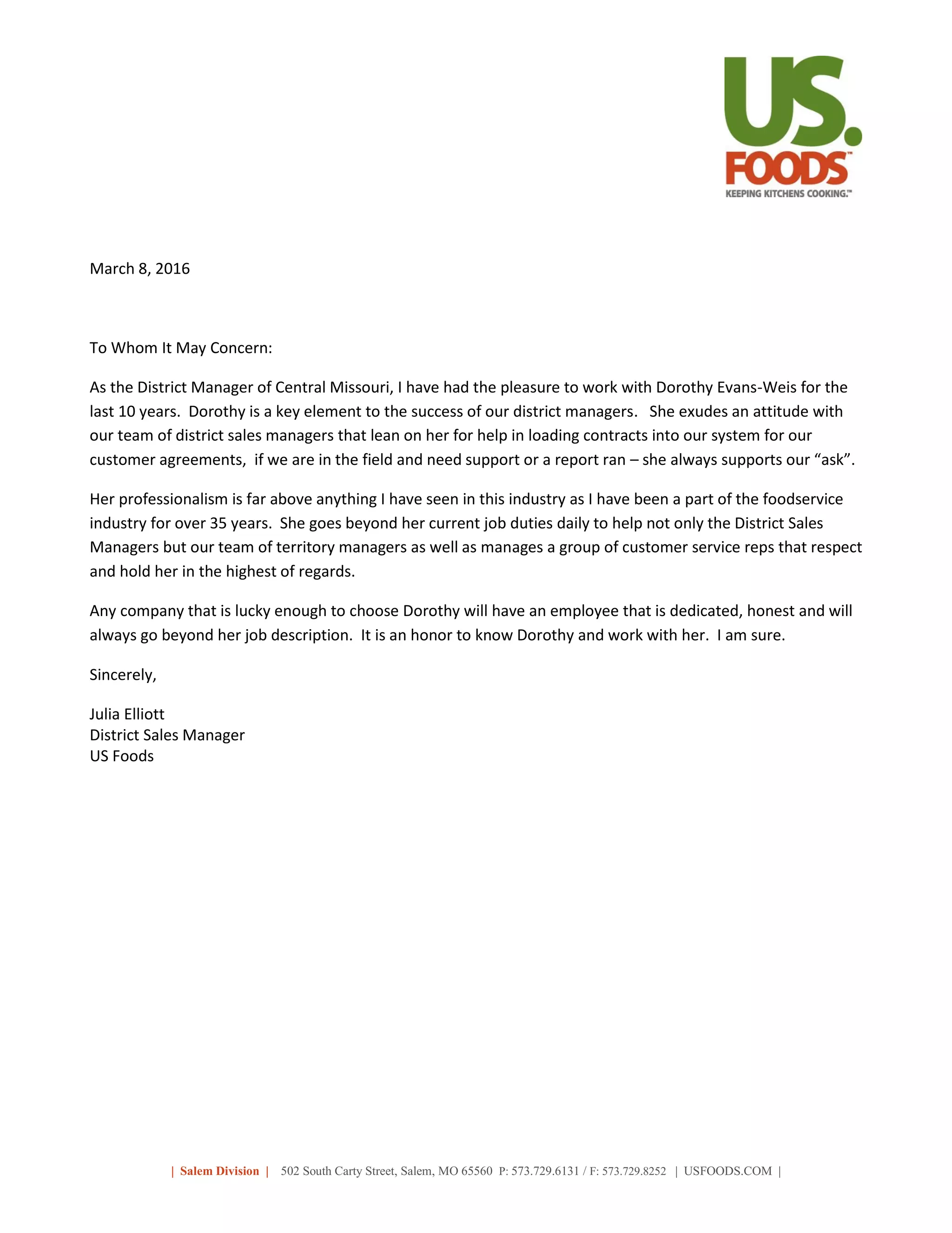 julie elliott reference letter | PDF