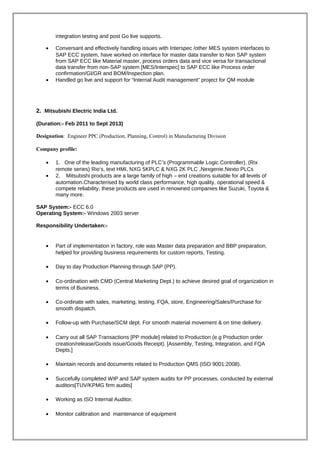 Poonam Shelke SAP PP QM Consultant | DOC