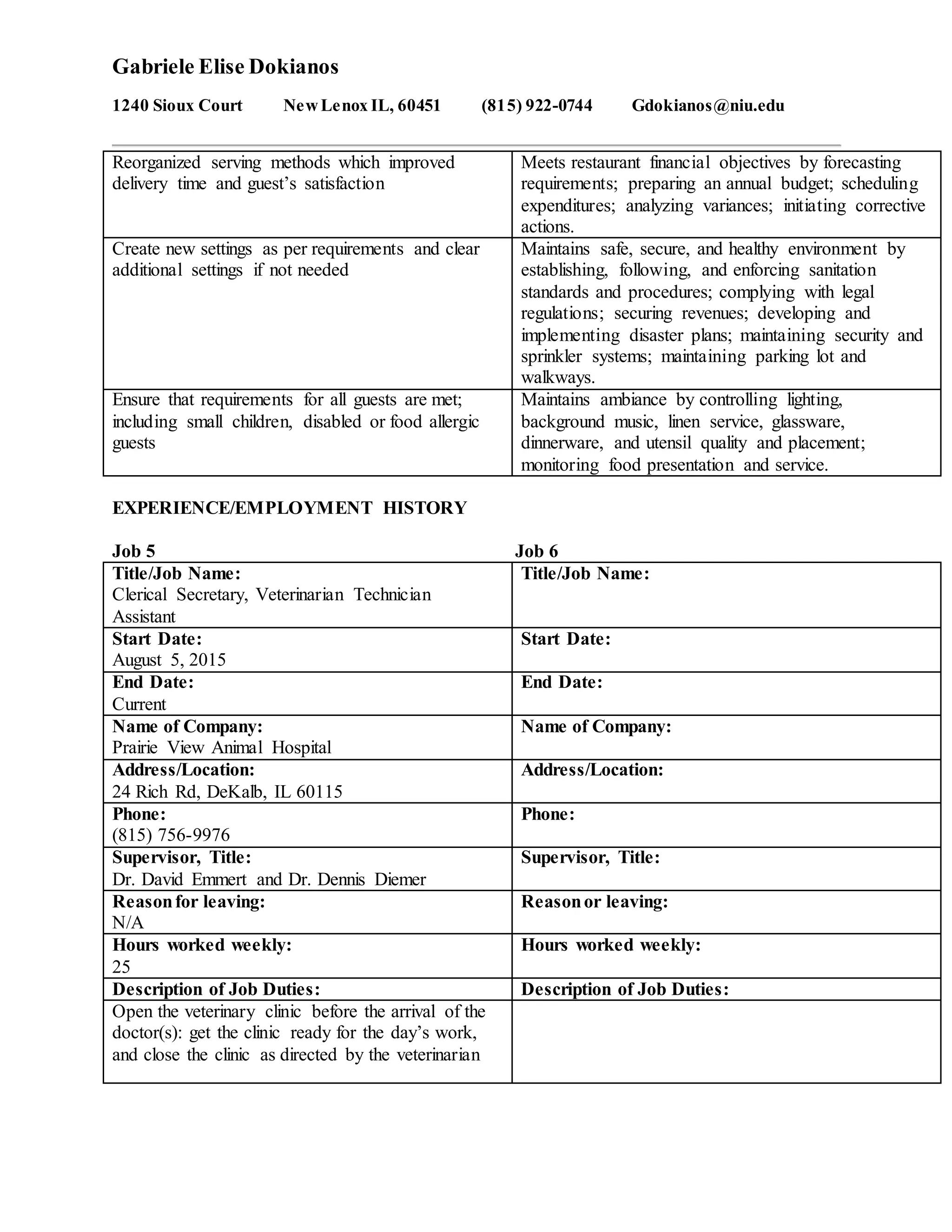 WorkHistory | DOCX | Business Administration | Business