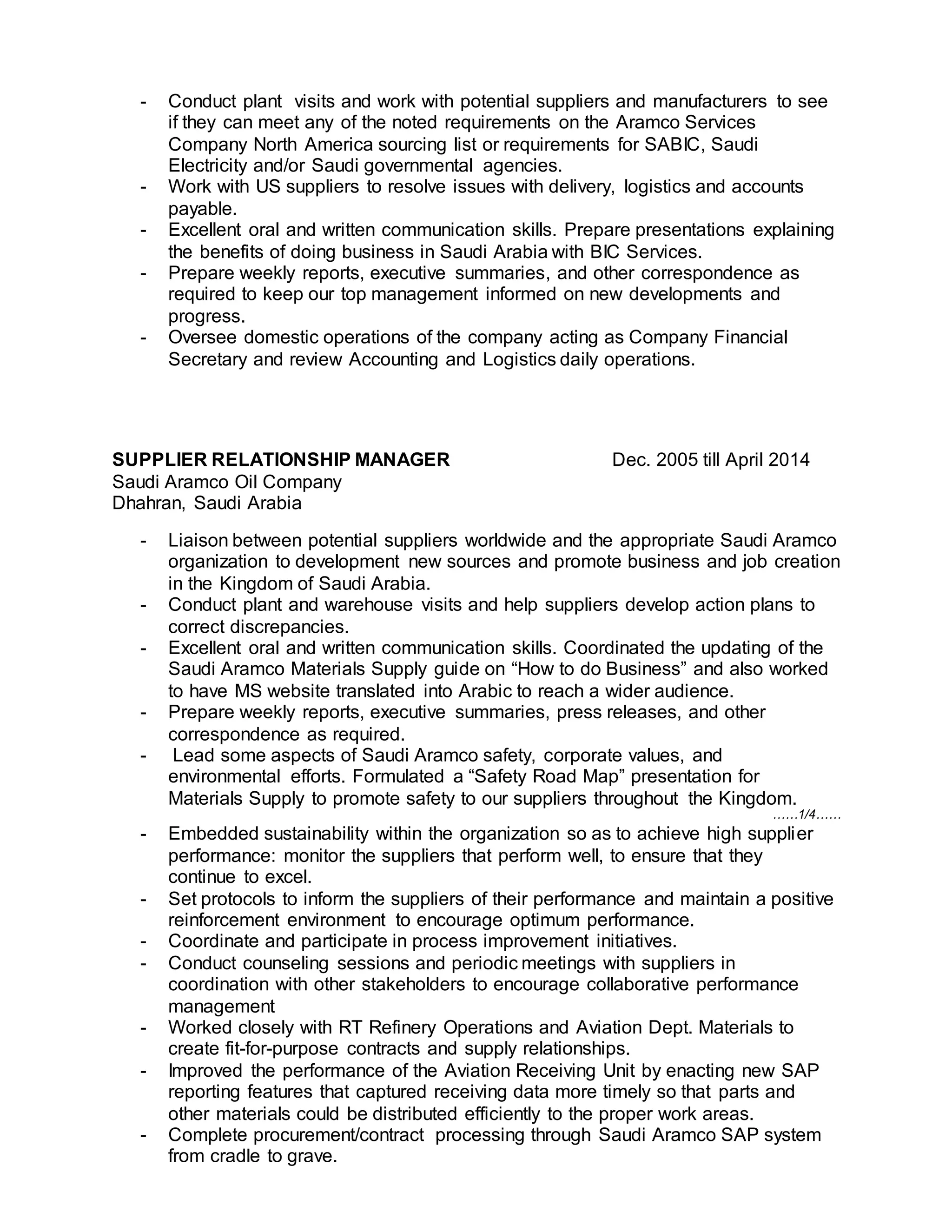 CV - Jerry Lane Silmon Supplier Relationship Management (2) | DOCX ...