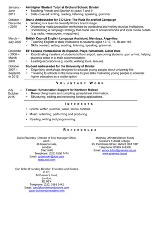 Tom Upton CV | PDF | Secondary Education | Education